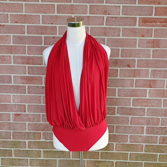 Body Central | Other | Body Pleated Halter Open Back Red Size S | Poshmark